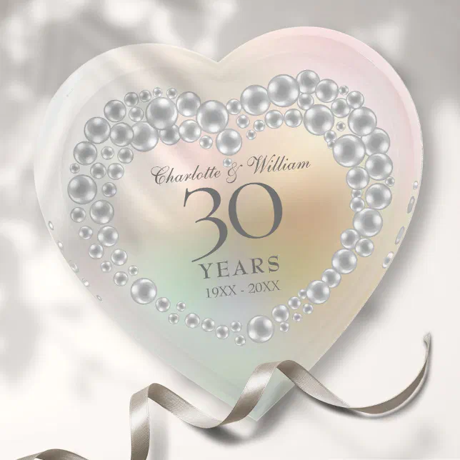 Beautiful Pearl 30th Wedding Anniversary Paperweight | Zazzle