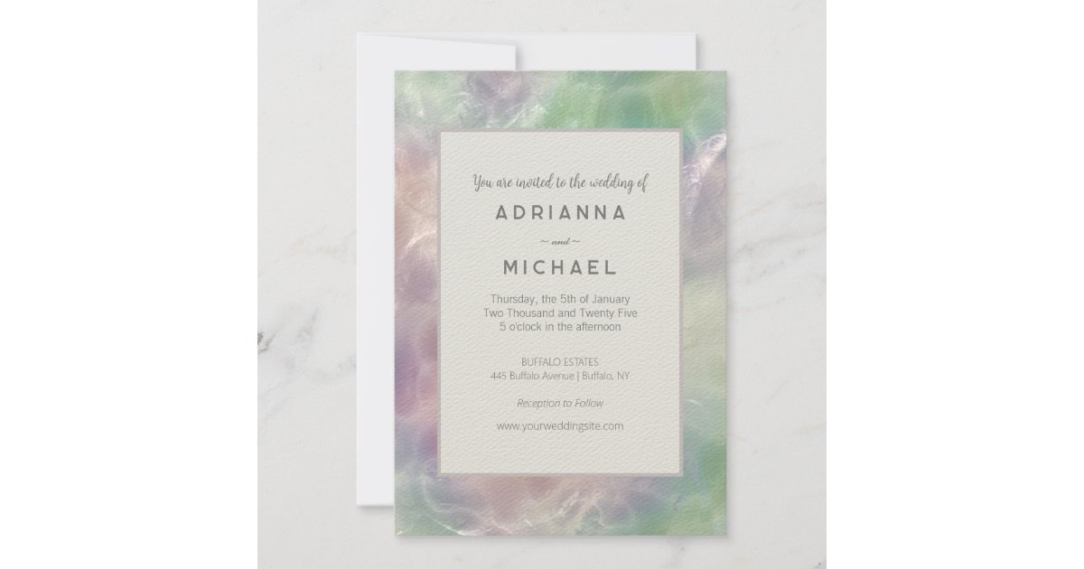 Beautiful Pearl Iridescent Wedding Invitation | Zazzle