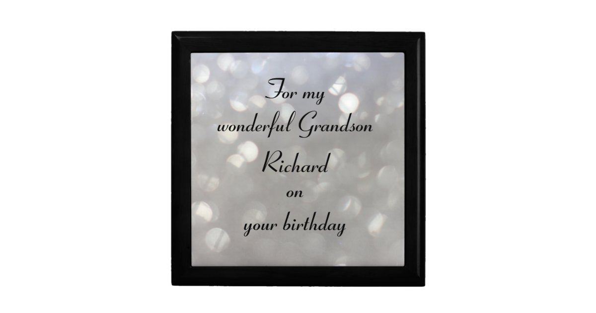 Beautiful Personalised Grandson Birthday Gift Box | Zazzle