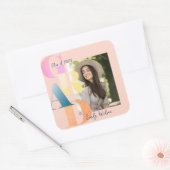 Beautiful Pink Bold Font Photo 2024 Graduation Square Sticker | Zazzle