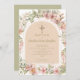 Beautiful Pink Evergreen Flower Catholic Baptism Invitation | Zazzle