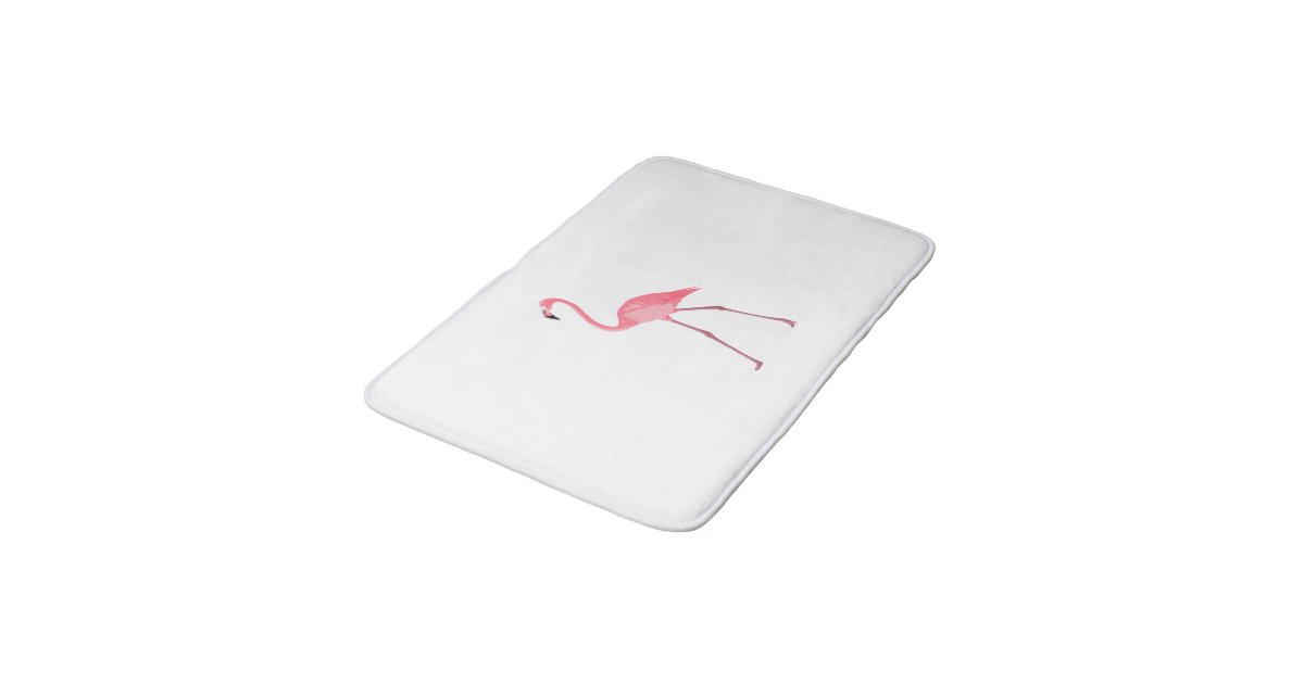 Beautiful Pink Flamingo Bathroom Mat | Zazzle