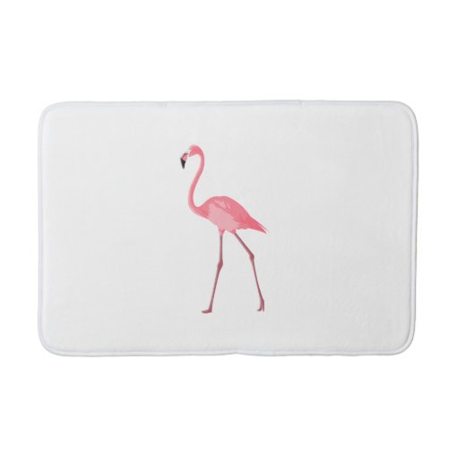 Beautiful Pink Flamingo Bathroom Mat | Zazzle
