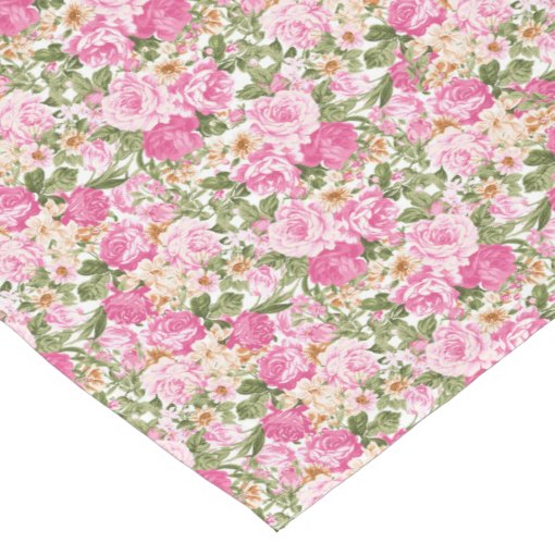 beautiful pink floral roses dining table runner | Zazzle