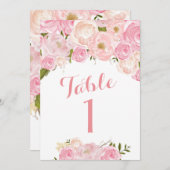 Beautiful Pink Floral Table Numbers | Zazzle