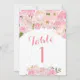 Beautiful Pink Floral Table Numbers | Zazzle