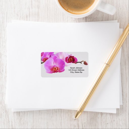 Beautiful Pink Orchids Label | Zazzle
