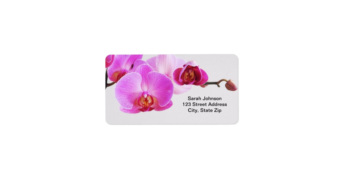 Beautiful Pink Orchids Label | Zazzle