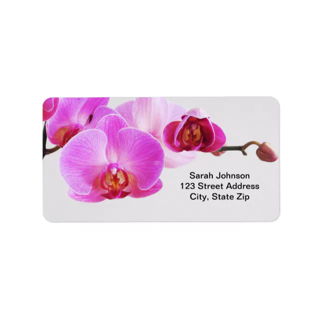 Beautiful Pink Orchids Label | Zazzle