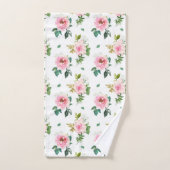 Beautiful Pink Roses Bath Towel Set | Zazzle