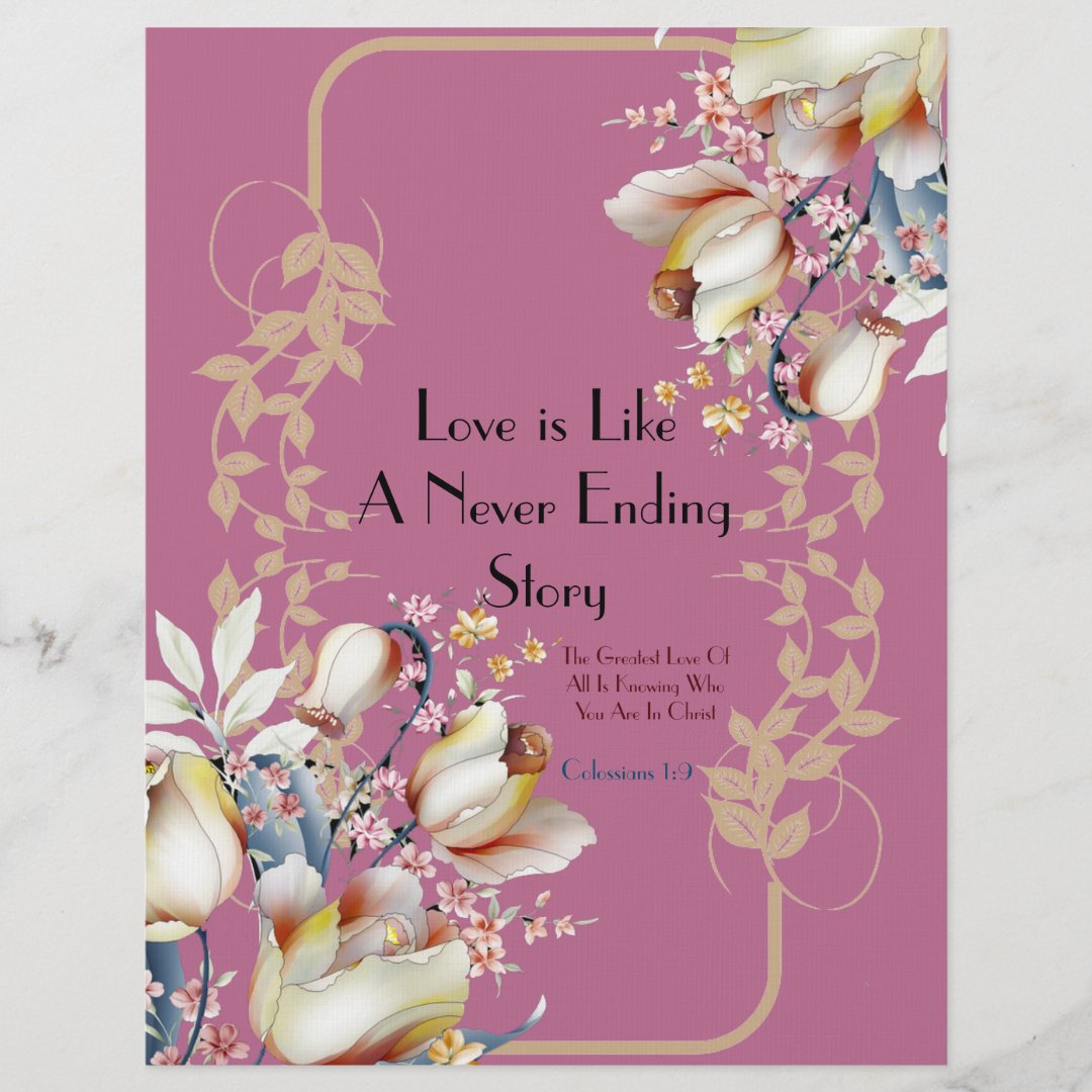 Beautiful Poem Love is Like a Never Ending Story | Zazzle