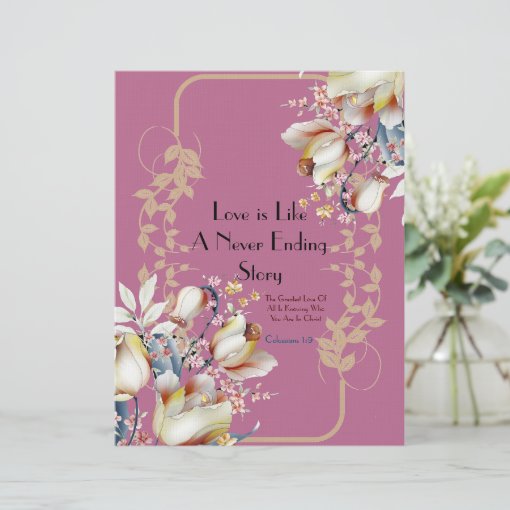Beautiful Poem Love is Like a Never Ending Story | Zazzle