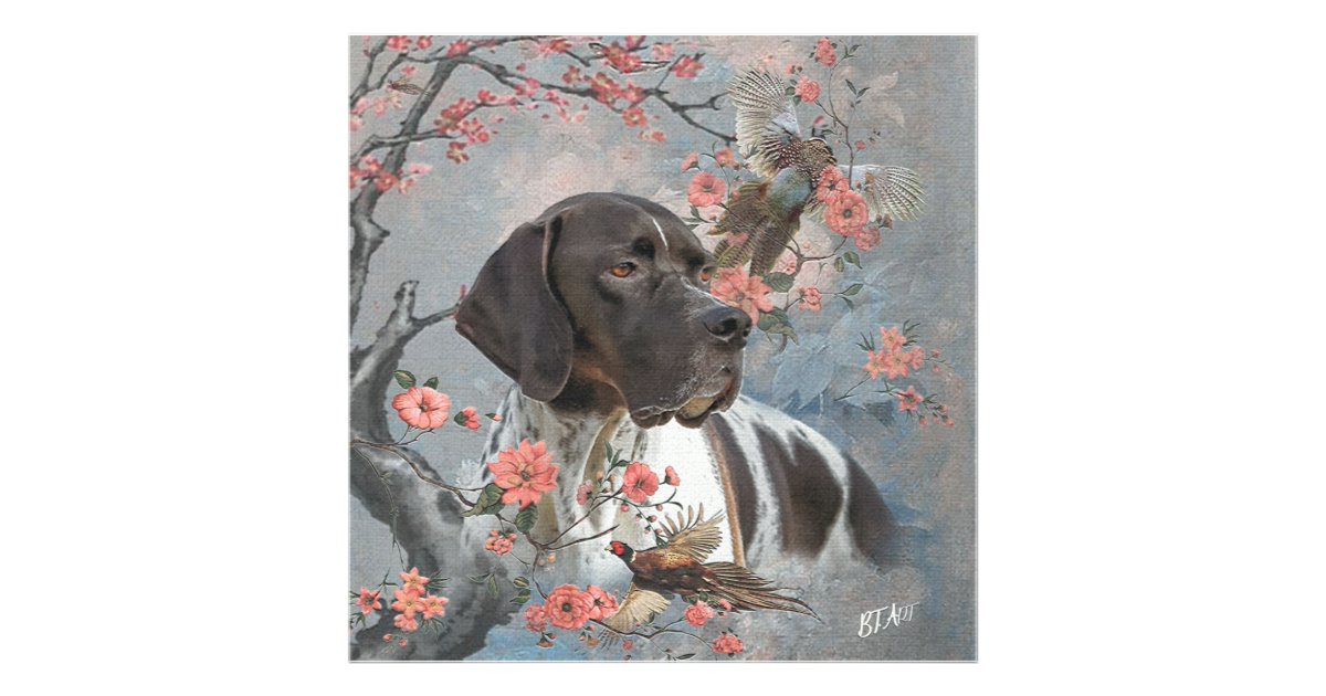Beautiful pointer with pheasants photo print | Zazzle