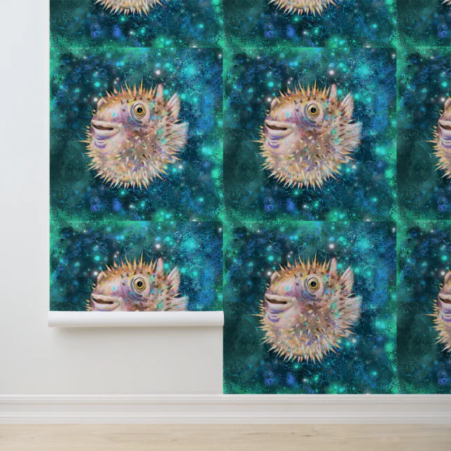 Beautiful Puffer Fish Wallpaper | Zazzle