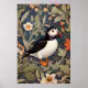 Beautiful Puffin William Morris Inspired Poster | Zazzle