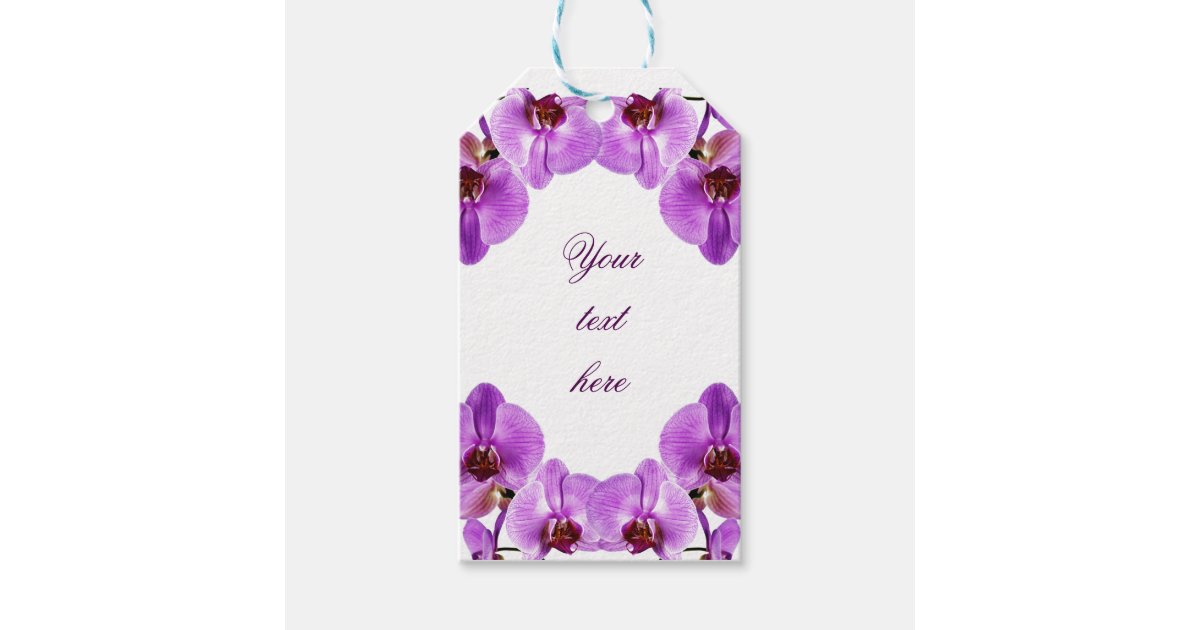 Beautiful purple orchids phalaenopsis gift tags | Zazzle
