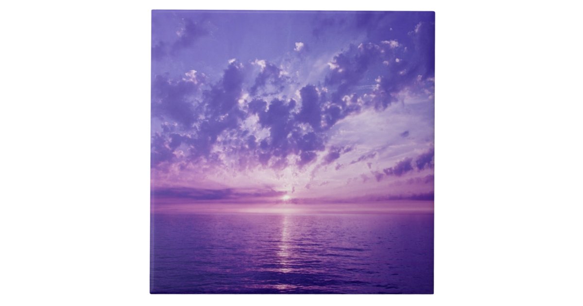 Beautiful purple sunset tile | Zazzle