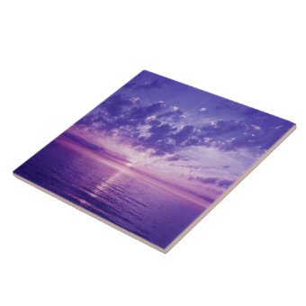 Beautiful purple sunset tile | Zazzle