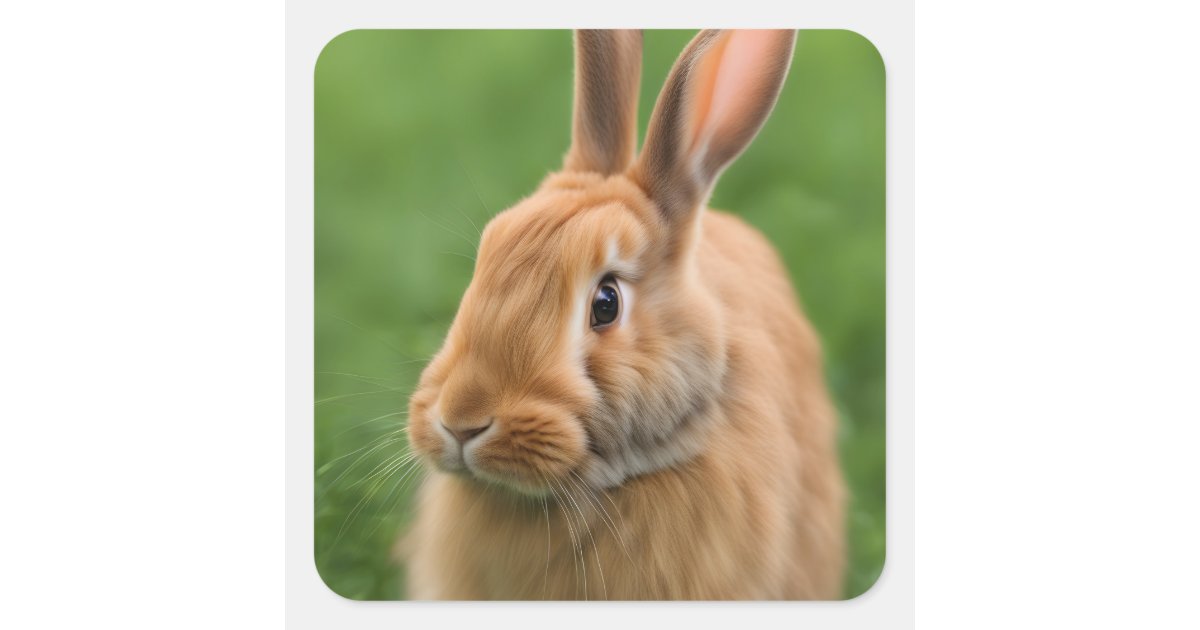 Beautiful Rabbit Square Sticker | Zazzle
