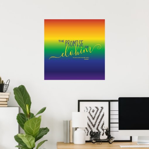 Beautiful Rainbow Bible Quote Poster | Zazzle