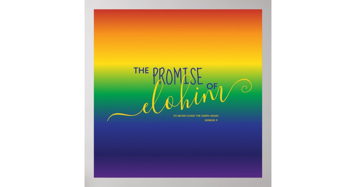 Beautiful Rainbow Bible Quote Poster | Zazzle