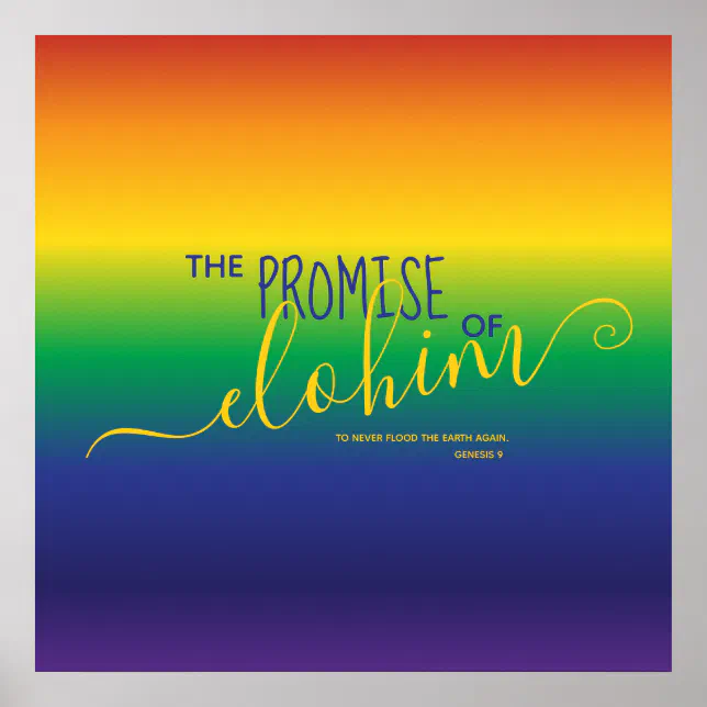 Beautiful Rainbow Bible Quote Poster | Zazzle