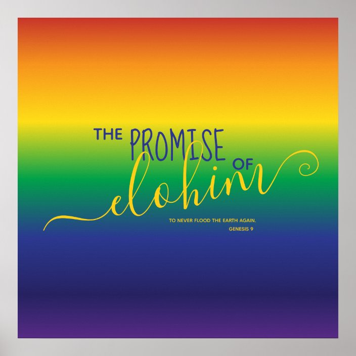 Beautiful Rainbow Bible Quote Poster | Zazzle
