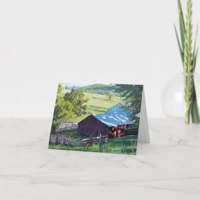 Beautiful Ranch Scene With Colorful Barn Invitation | Zazzle