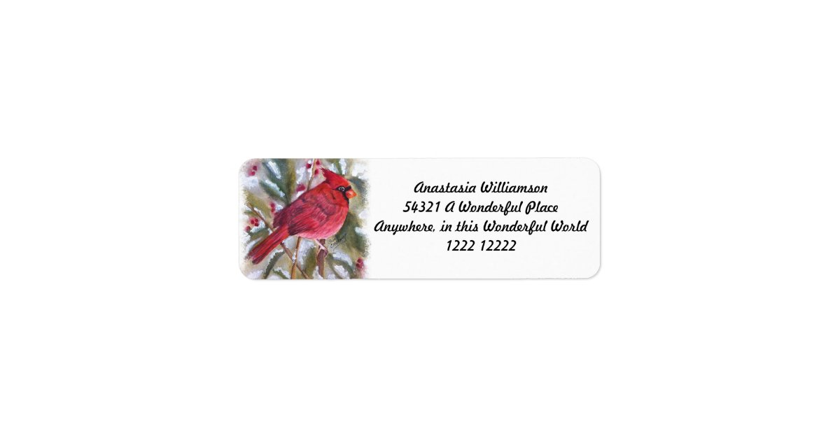BEAUTIFUL RED CARDINAL LABEL | Zazzle