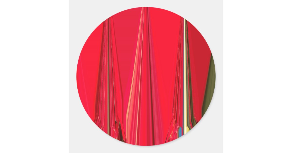 Beautiful Red Design Classic Round Sticker | Zazzle