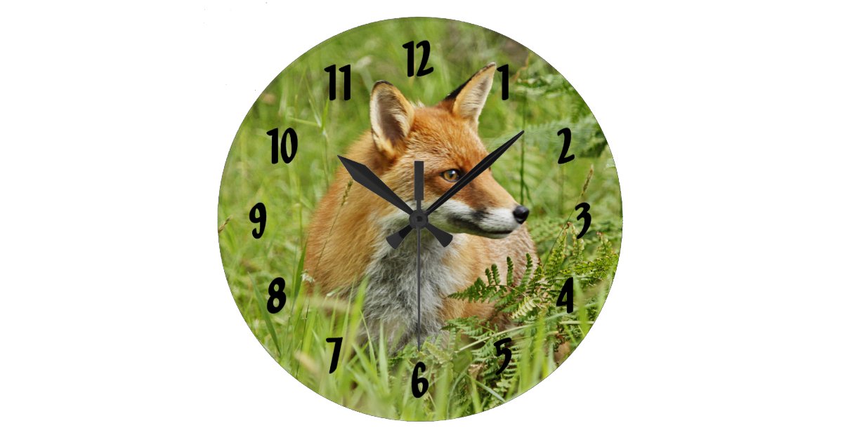 Beautiful Red Fox / Vixen Large Clock | Zazzle.com