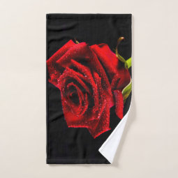 Beautiful red rose bath towel set | Zazzle