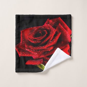 Beautiful red rose bath towel set | Zazzle