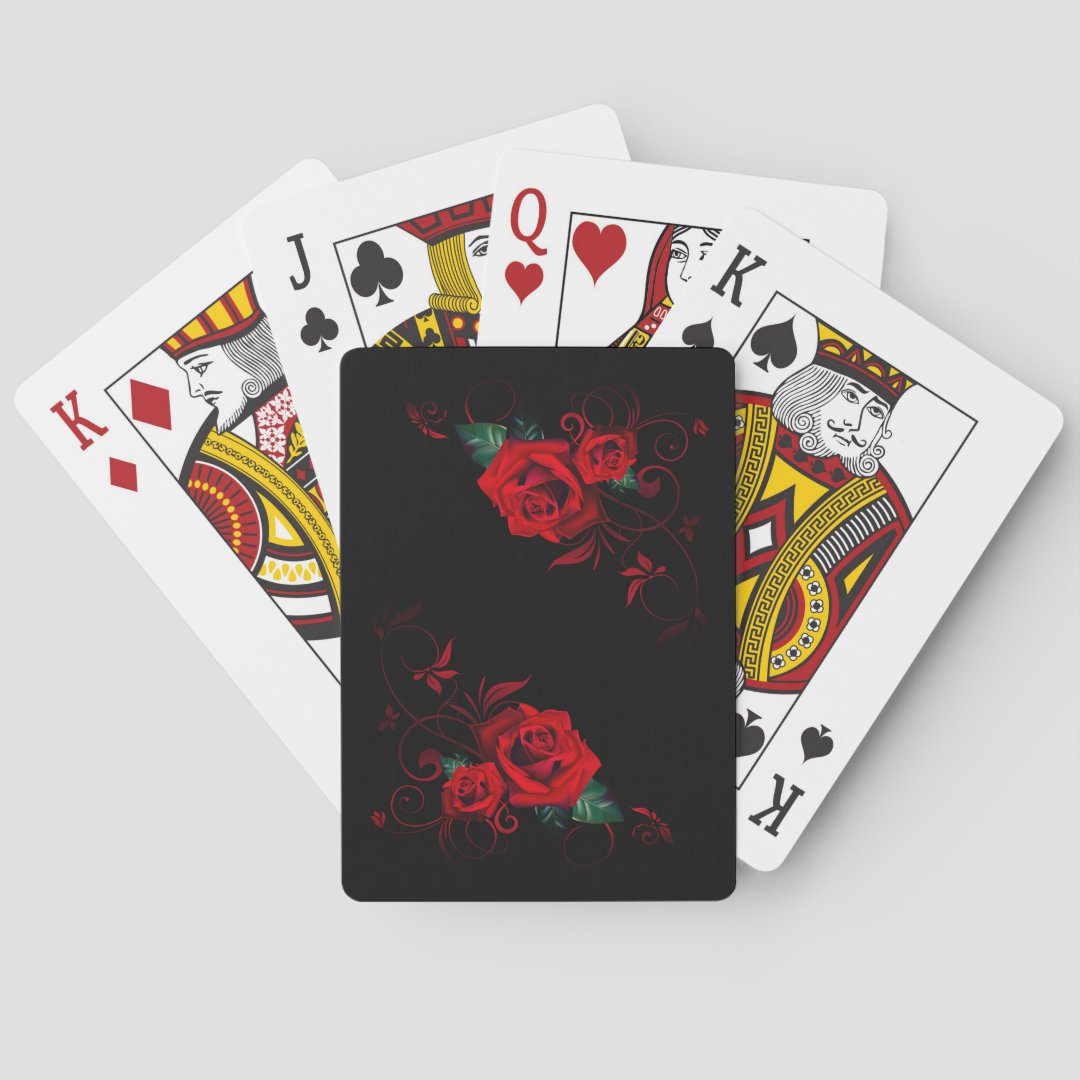 Beautiful Red Rose Playing Cards | Zazzle