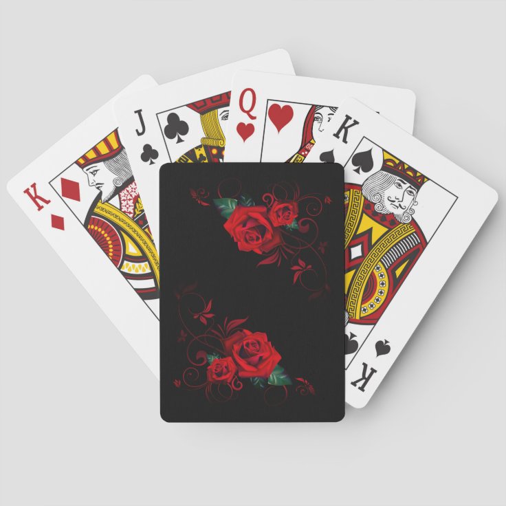 Beautiful Red Rose Playing Cards | Zazzle