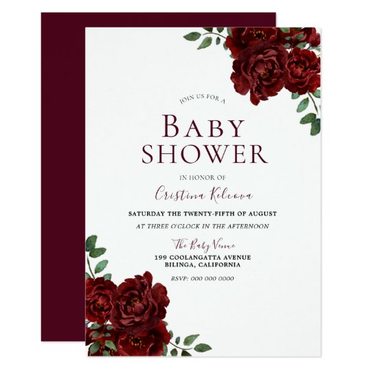Beautiful Red Roses Romantic Baby Shower Invitation | Zazzle.com