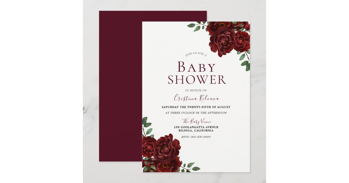 Beautiful Red Roses Romantic Baby Shower Invitation | Zazzle