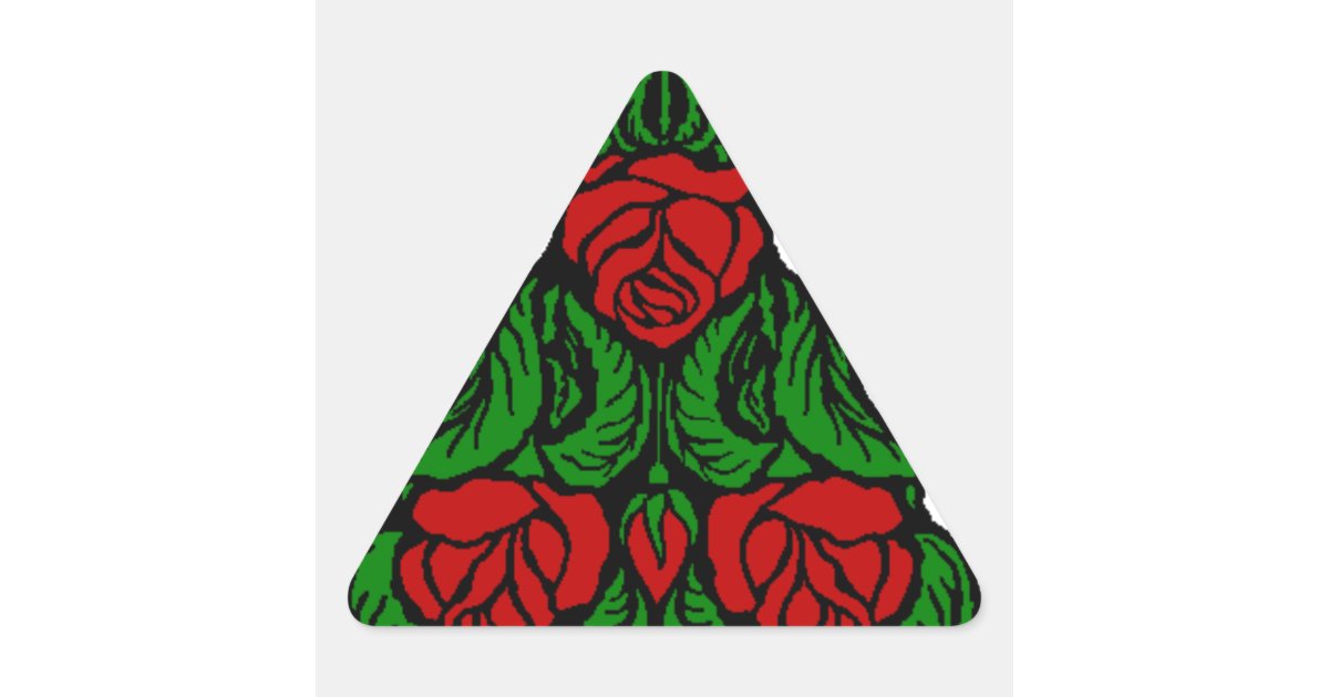 BEAUTIFUL RED ROSES TRIANGLE TRIANGLE STICKER | Zazzle