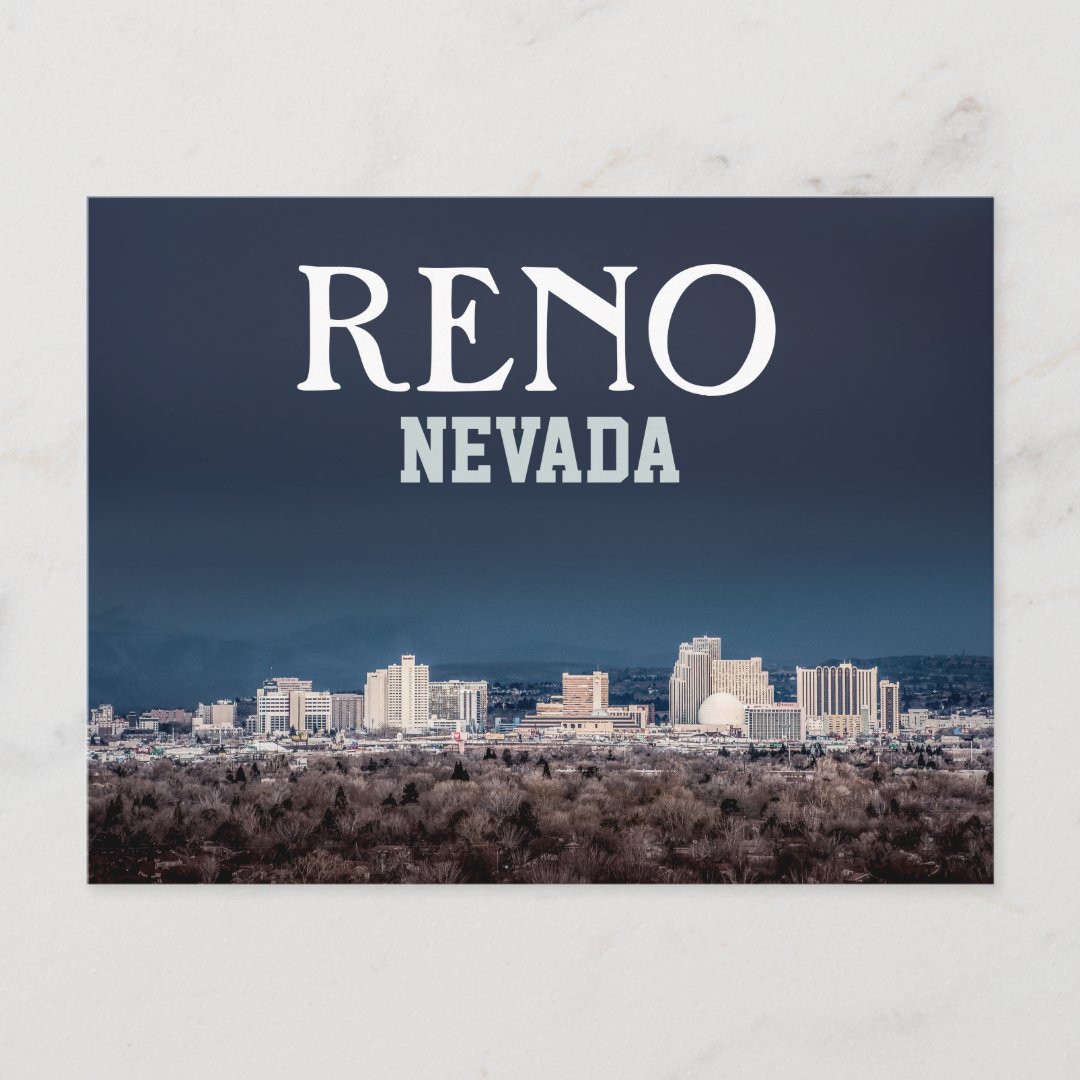Beautiful Reno Skyline Postcard | Zazzle