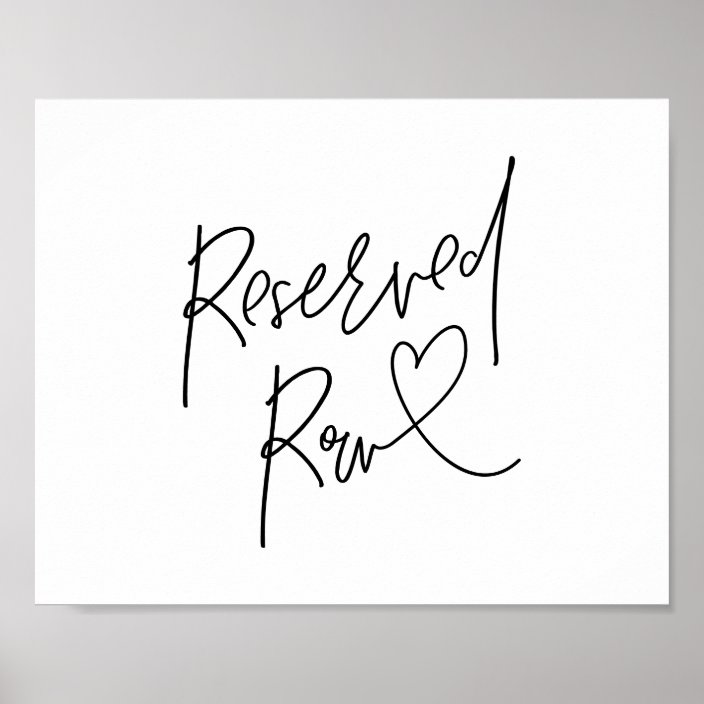 Beautiful Reserved Room, Black, Wedding Ceremony Poster | Zazzle.com
