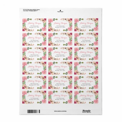 Beautiful Romantic Chic Floral Flowers Label | Zazzle