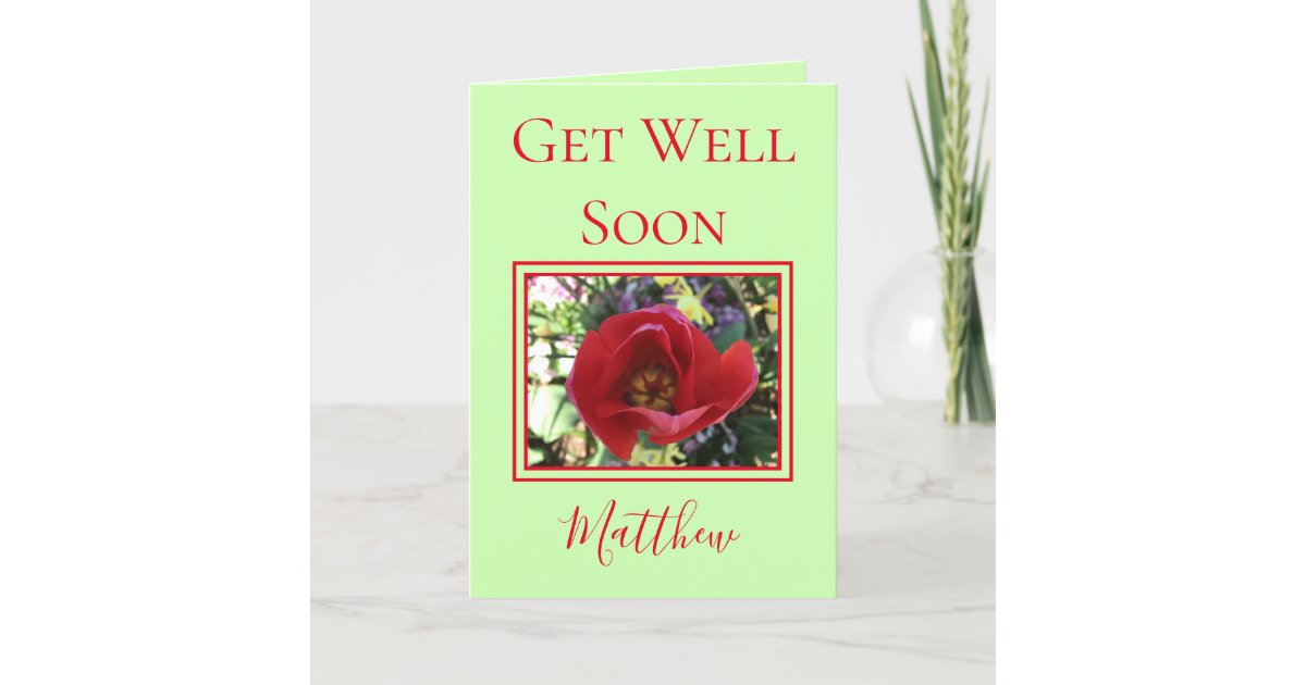 Beautiful Rose Get Well Soon Card | Zazzle