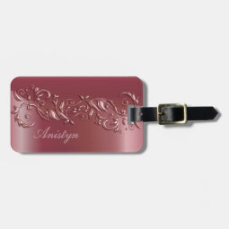Beautiful Rose Gold Luggage Tag | Zazzle