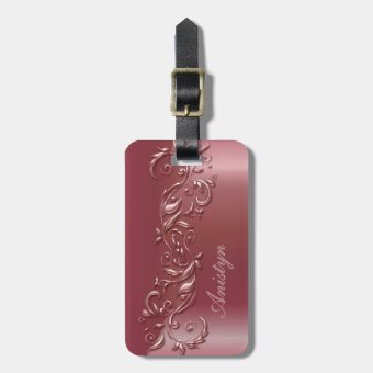 Beautiful Rose Gold Luggage Tag | Zazzle