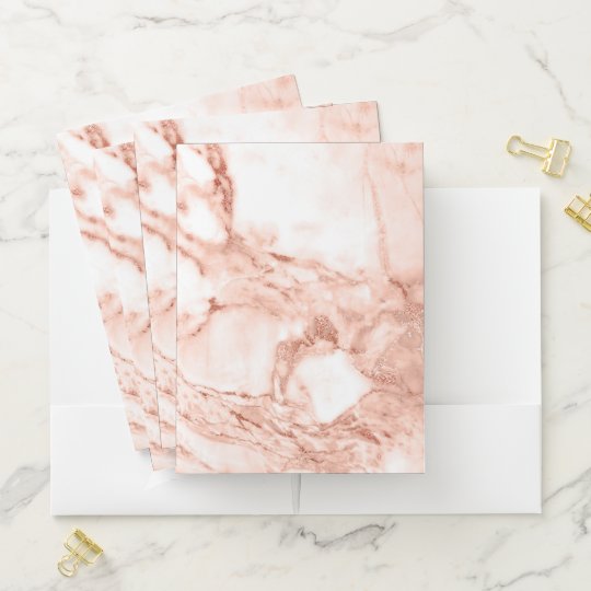 Beautiful Rose Gold Sparkle Marble Pattern Pocket Folder | Zazzle.com