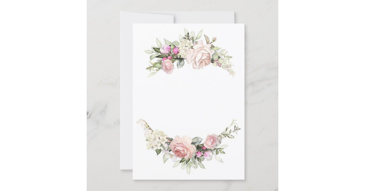 Beautiful rose wedding invitation template | Zazzle