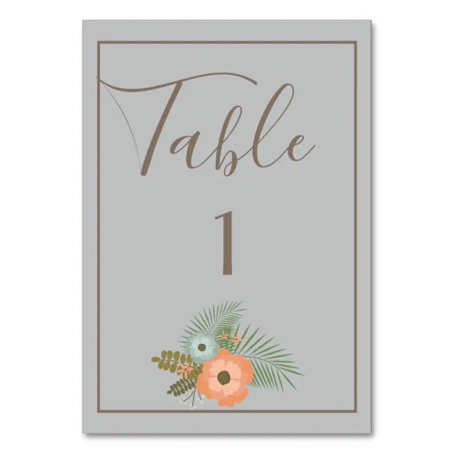 Beautiful Rustic and Floral Table Number | Zazzle