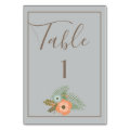 Beautiful Rustic and Floral Table Number | Zazzle