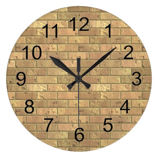 Beautiful Rustic Brick wall Texture Large Clock | Zazzle.com