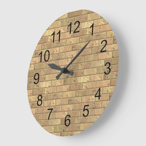 Beautiful Rustic Brick wall Texture Large Clock | Zazzle